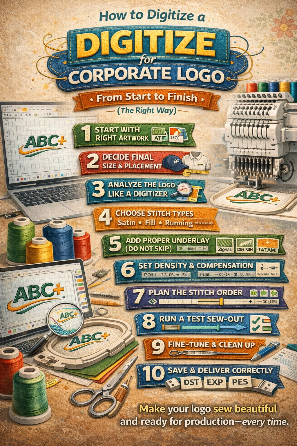 How to Digitize a Basic Corporate Logo – TEX Inc